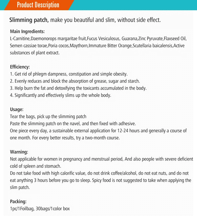 Chinese Herbal Magnet Slimming Patch Weight Loss Product - Buy Slimming ...