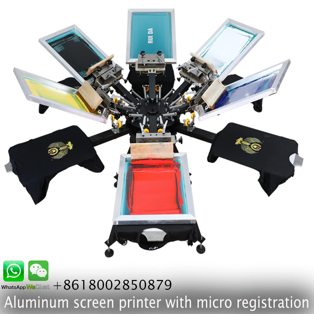 6 Color 6 Station Screen Printing Machine - High Accuracy