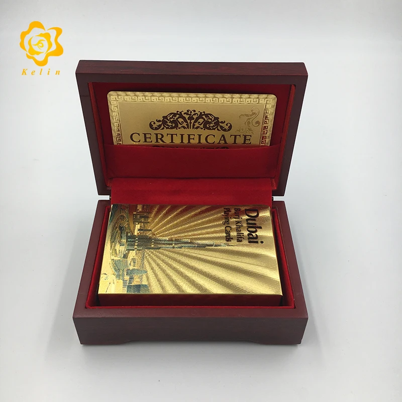 24k Gold Foil Playing Card Set Featuring Dubai's Burj Khalifa - Poker ...