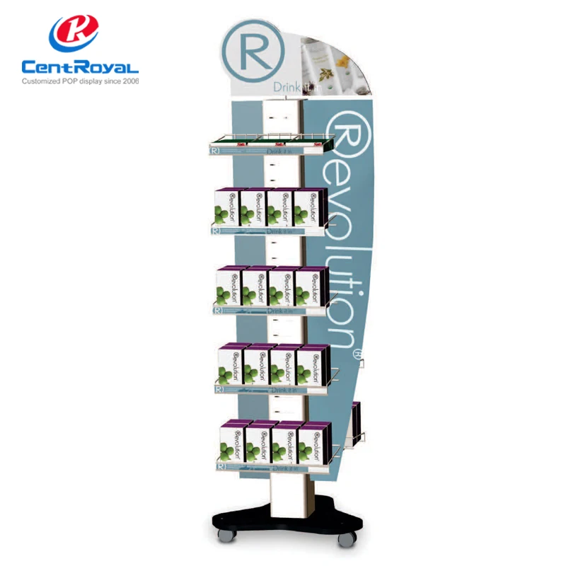 Custom Supermarket Soft Drink Display Stand Storage Rack Energy Drink ...