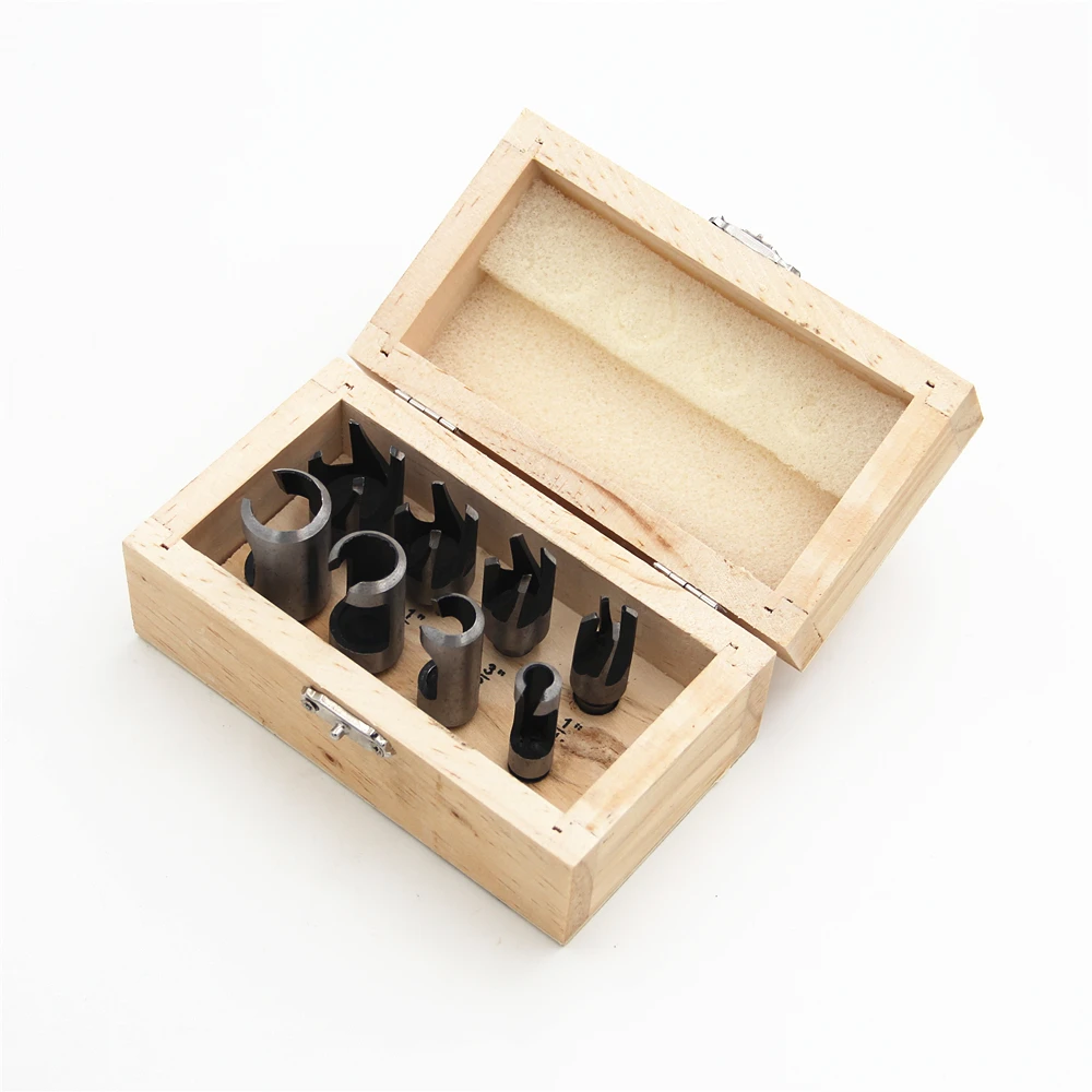 8pcs Wood Plug Cutter Claw Cylinder Tenon Drill Bit Set Straight ...