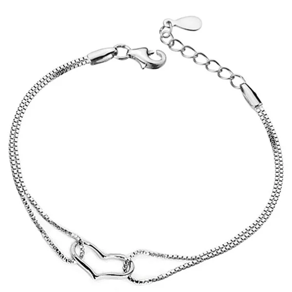 NEW 925 Silver Simple Heart Bracelet - munimoro.gob.pe