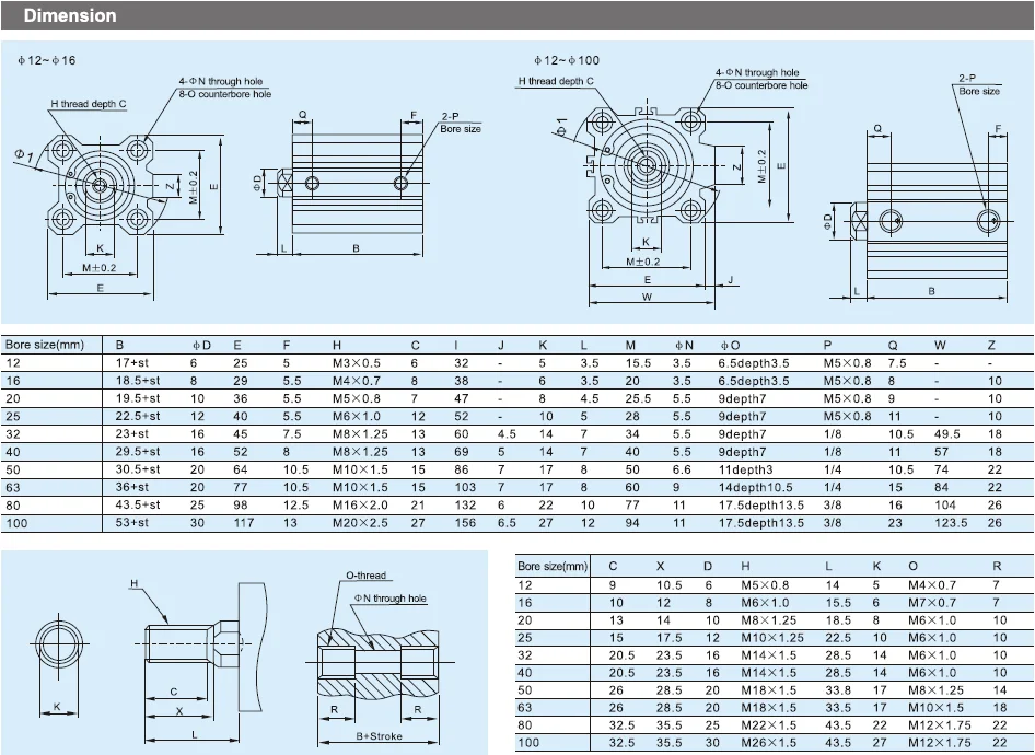 SMC Type High Quality Thin Pneumatic Cylinder,standard Type Double ...