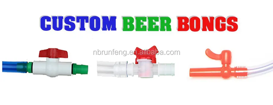 Custom Logo Single Beer Bong Funnel with Valve for Party Game