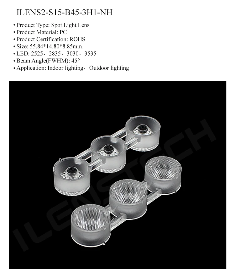 Led Optical Lens 45 Degree Led Lens - Buy Led Lens,Led Optics,Led ...