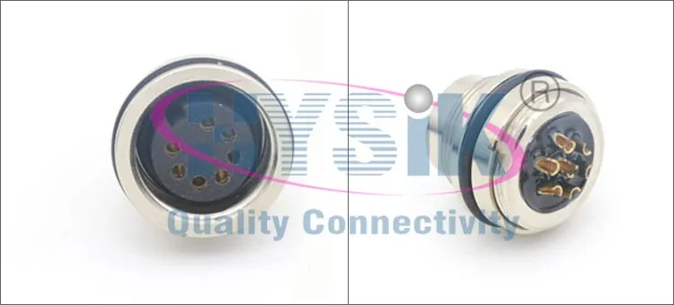 AISG 8 PIN for PCB DIN Connector M16 Female Panel Mount Connector ...