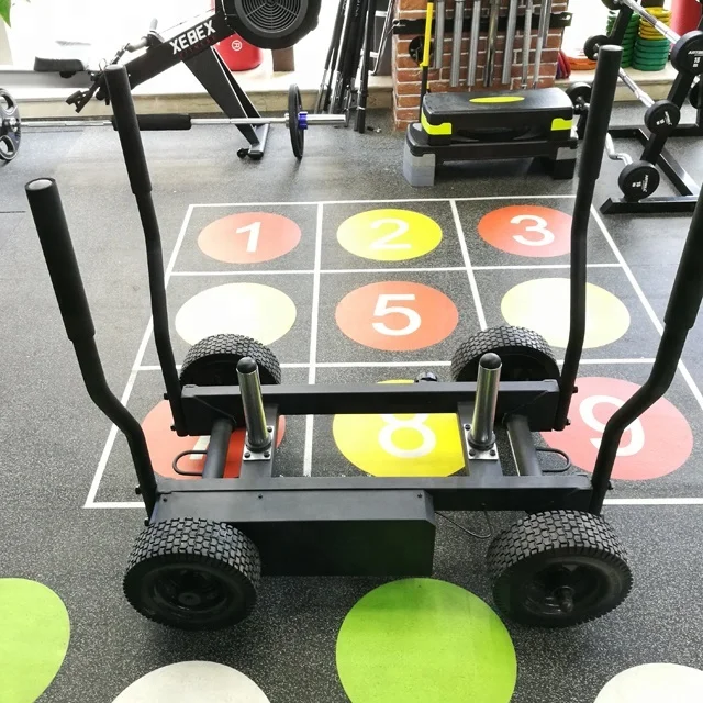 Fitness Tank Exercise Push Pull Workout Sled with Wheels