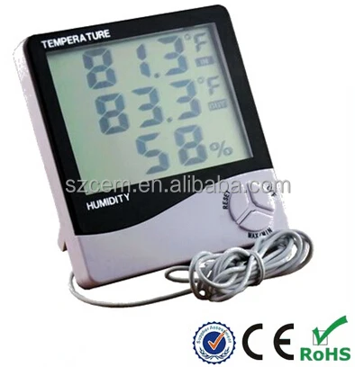 Dth-12ดิจิตอลเทอร์โมมิเตอร์วัดอุณหภูมิและความชื้นด้วยสายเคเบิล - Buy ...