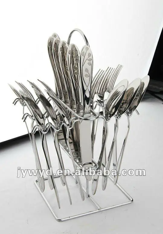 Modern Style 24-Piece Flatware Set Stainless Steel Cutlery Set with ...