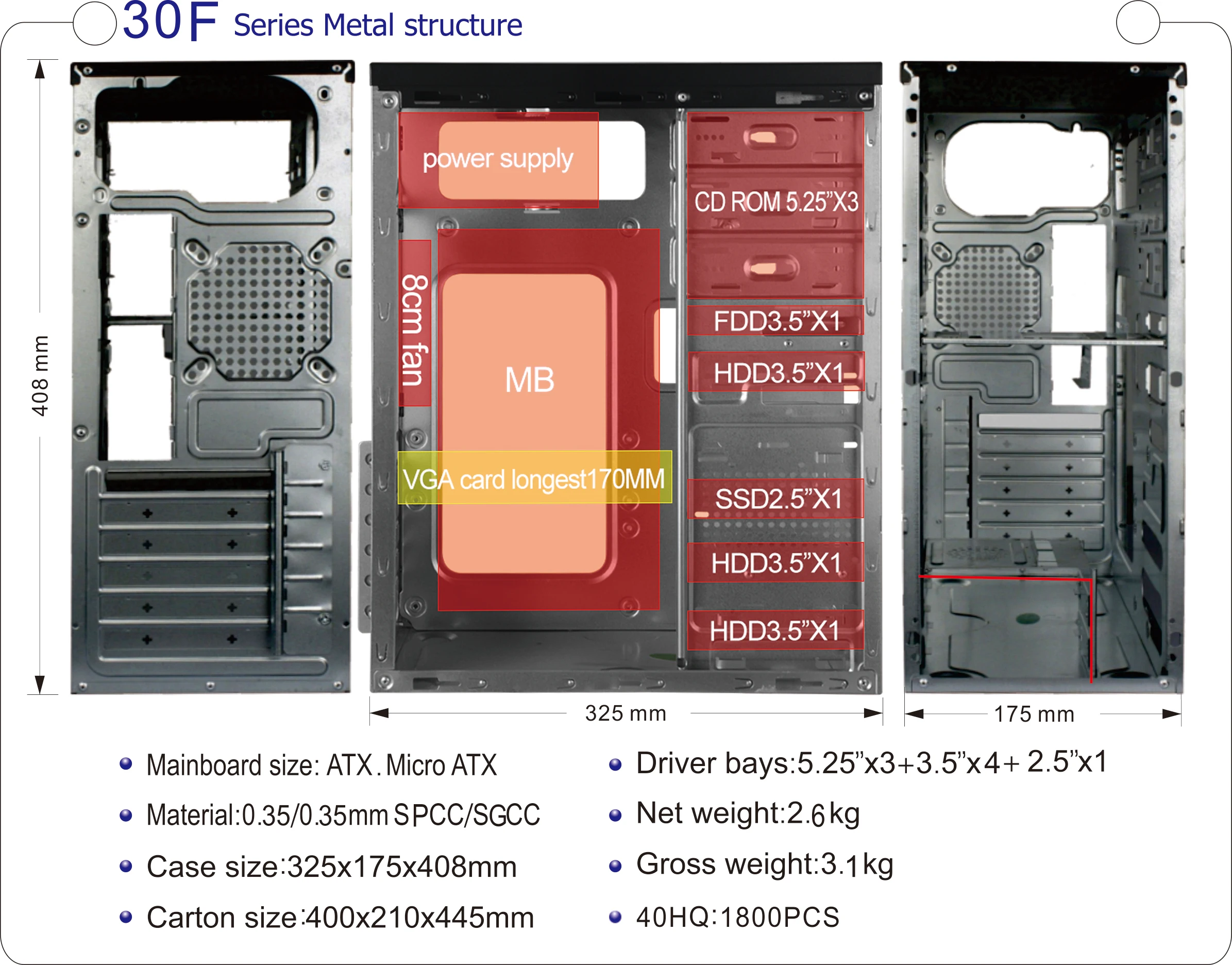 Atx Pc Case Office Computer Box Gorgeous Cpu Cabinet Computer Case ...