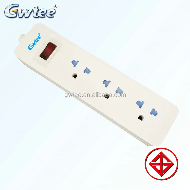 Multifunctional Thailand Universal 3-way White Power Strip Red Switch ...