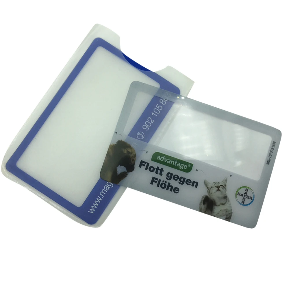 Pocket Magnifier Card with Fresnel Lens Credit Card Size 3X Magnifiers ...