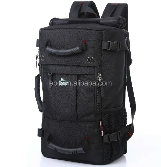 Custom Big Capacity Two Way Carry Black Backpack With One Shoulder ...