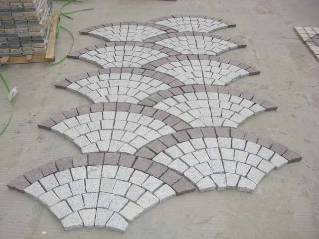 Modern Outdoor G603 Granite Paving Stone Fan Shape with Mesh Backing ...