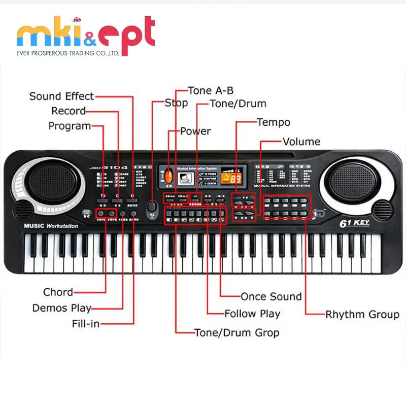 Light up Musical Instruments - Battery Operated Piano for Babies