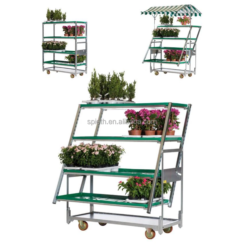 4 Wheels Movable Wire Carts Trolley For Garden Greenhouse - Buy Wire ...