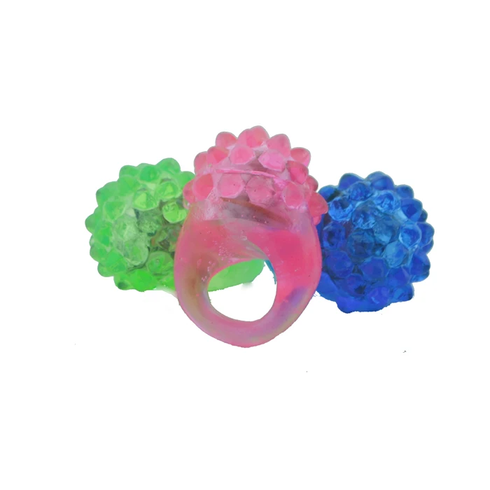 Bumpy Party Blinking Finger LED Ring - RGB Jelly Light