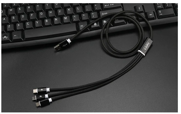 New Design 3 In 1 Nylon Braided Usb Charging Cable Fast Charging Multi ...