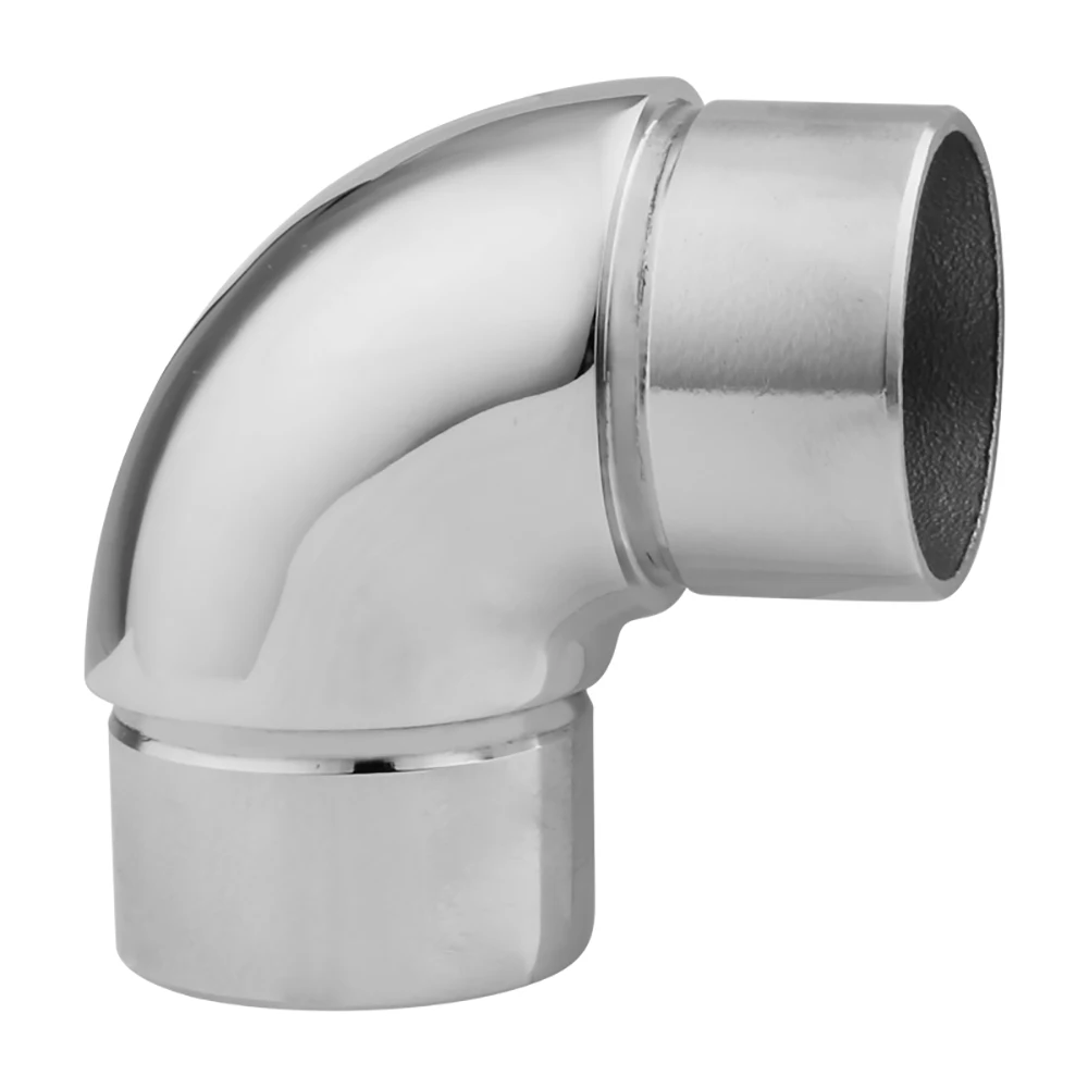 Stainless Steel Round Pipe Elbow 90 Degree Handrail Fittings Curved ...