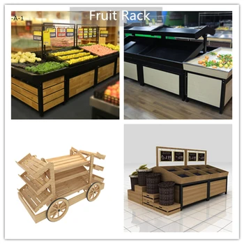 Wood Fruit Display Rack Fruit And Vegetable Display Freezer Dried Fruit ...