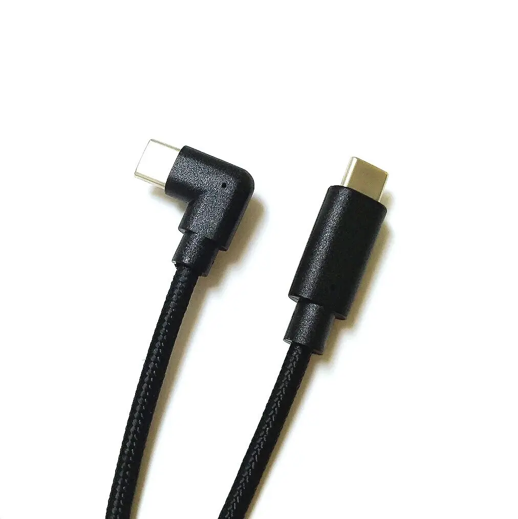 Right Angle Type C Male To Type C Male Data Transfer Braided Cable ...