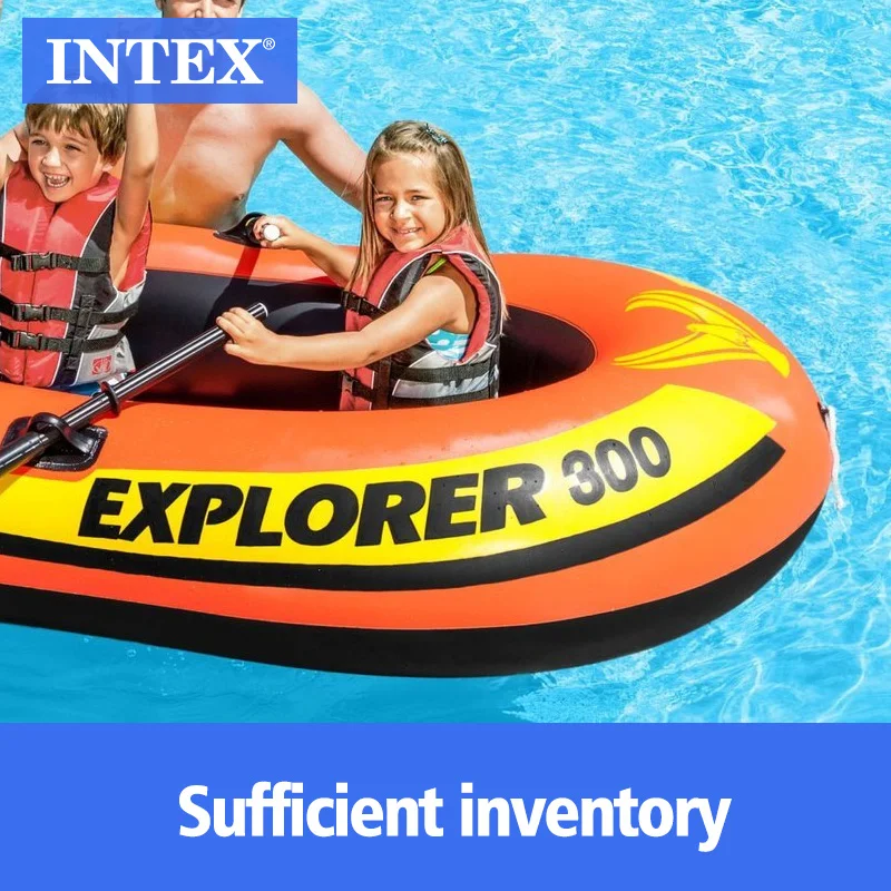 INTEX Inflatable Boat Set for Lakes & Rivers - Portable & Durable