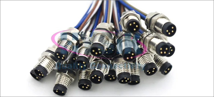M8 5 Pin Connector with Pigtails B Coding Receptacle Male Female ...