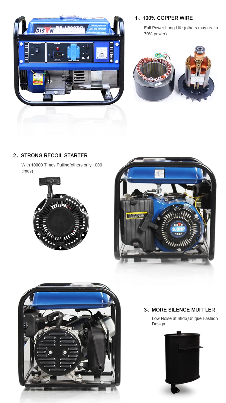 Bison China 950 Portable Petrol Generator Mini Gasoline,4 Stroke Air ...
