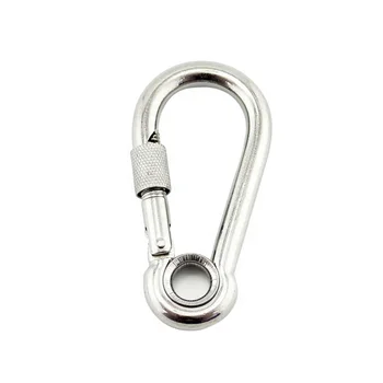 Stainless Steel 304 Spring Snap Carabiner With Screw Eyelet 8mm - Buy ...
