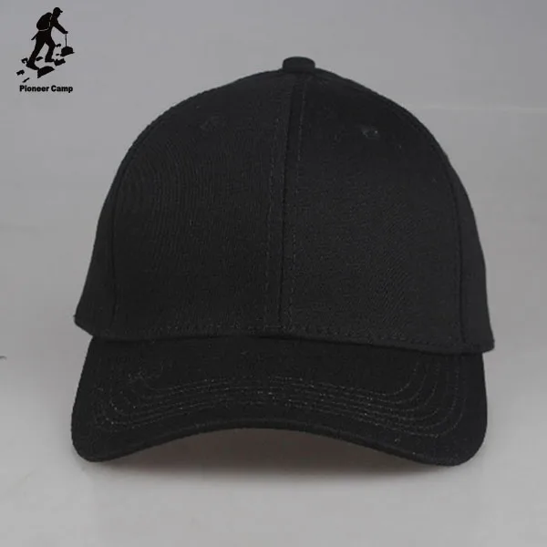 Men's Classic Black 100% Elastic Cotton Twill Fitted Baseball Cap Hat ...