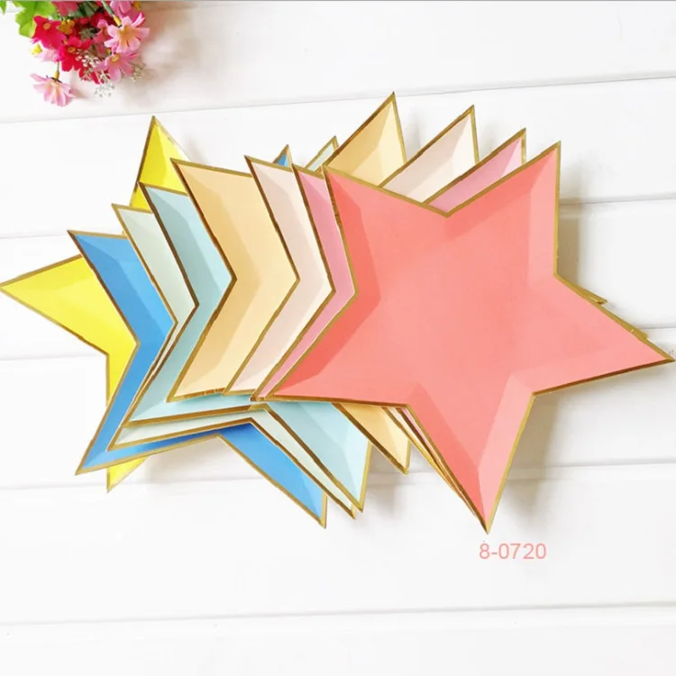 Twinkle Little Star Paper Plates Pink Rainbow Tableware Set Boy Girl Baby Shower Birthday Party Decoration Paper Star Plate Alibaba