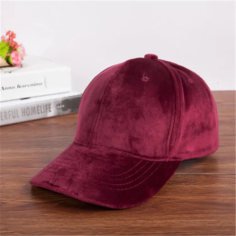 Wholesale Unisex Adult Velvet Baseball Cap Fashion Leisure Plain Velvet ...