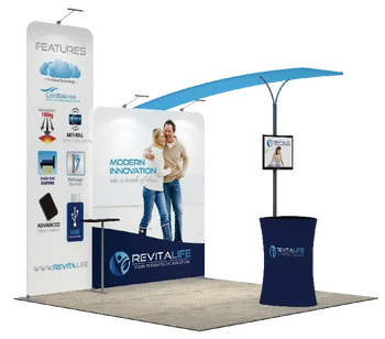 Pameran Dagang Portabel 6x3 Display Pameran Booth Backdrop Berdiri ...