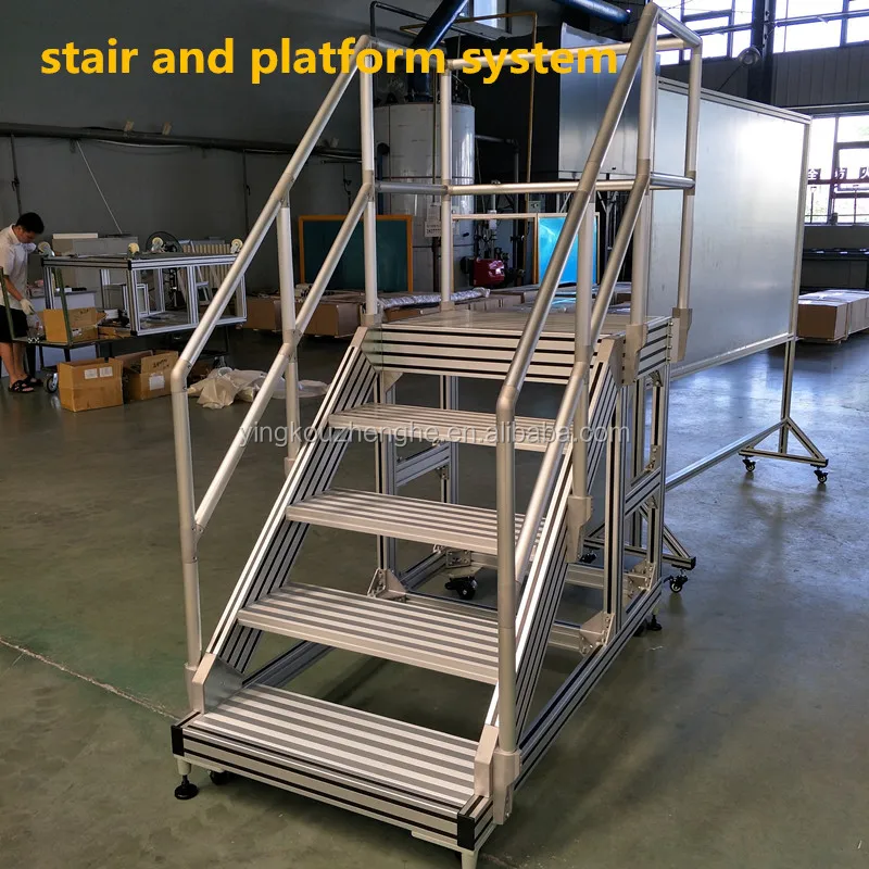 Zhenghe Oem Aluminum Ladder Platform Stairs With Handrails - Buy ...