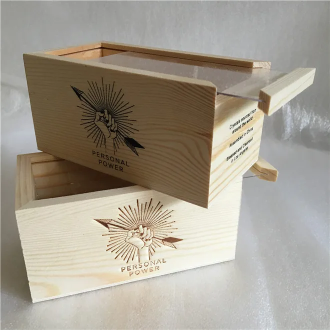 Unfinished Small Wooden Gift Display Box with Sliding Lid