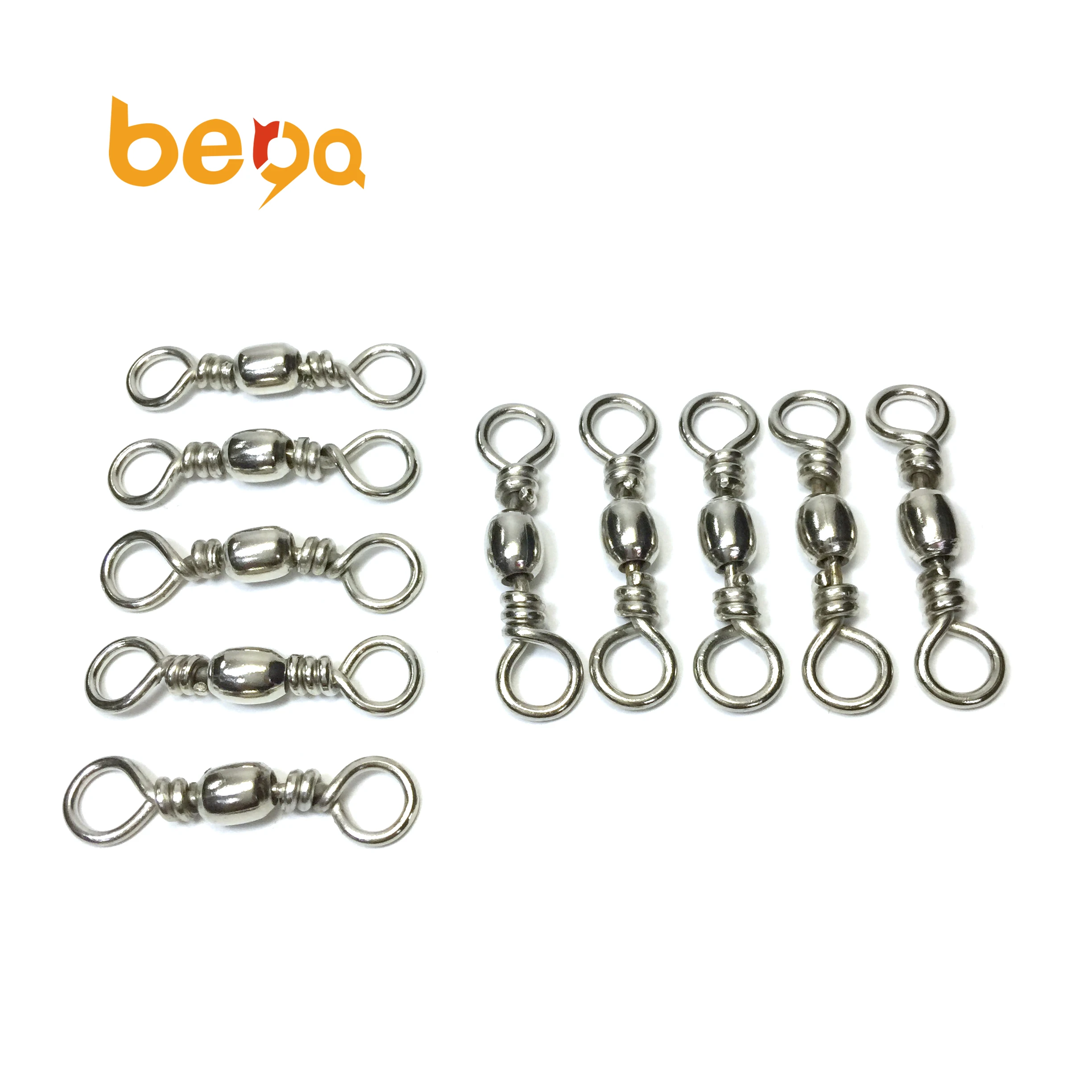 Stainless steel barrel fishing swivel Impressed rolling swivels three ...