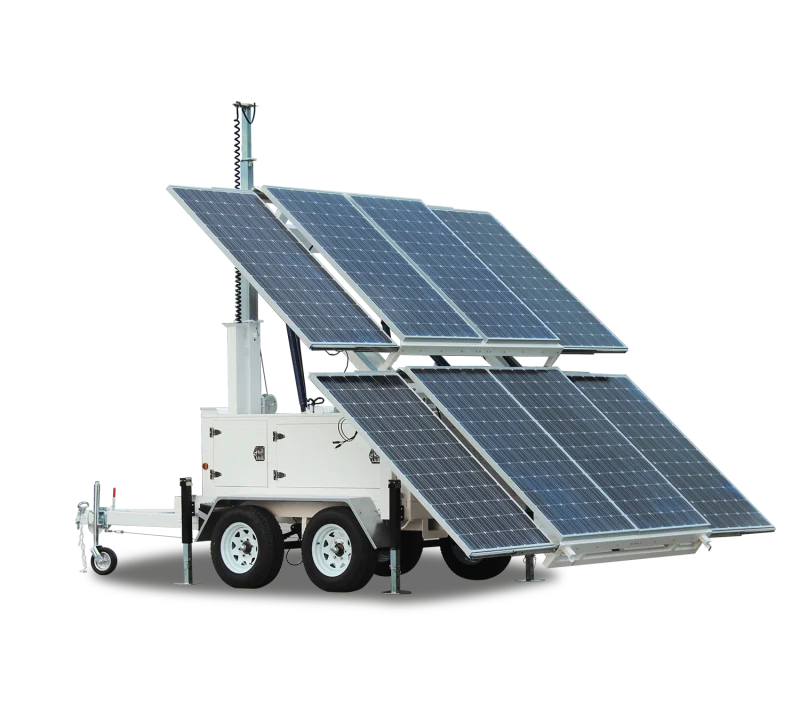 Mobile Telescopic Tower With Solar Panels Vertical 360 Degree Rotation ...