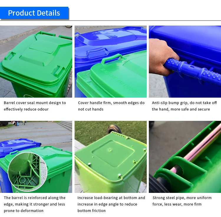 Heavy Duty Garbage Bin With Lid Wheels Big Tall 64 Gallon Waste Bin ...