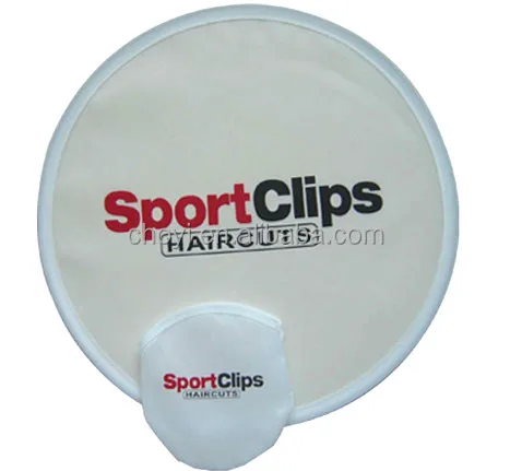 Foldable round fan folding fan custom logo polyester folding fan ...