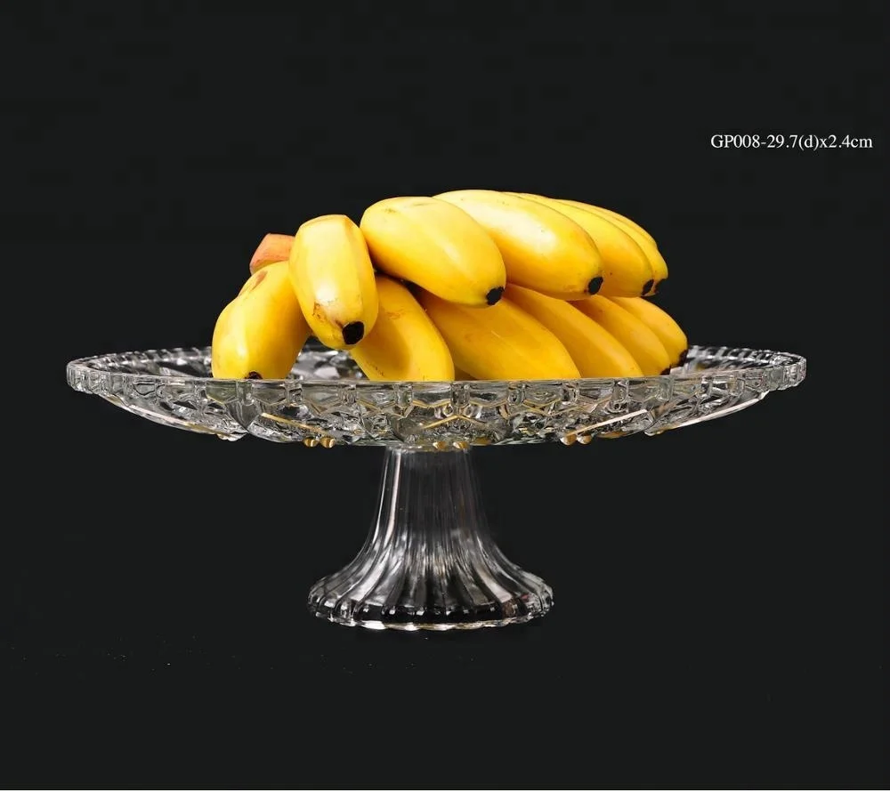 Decorative Wedding Favor Glass Cake Plate Transparent Glass Food Plate ...