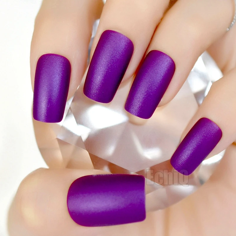 Purple Matte Acrylic Nails