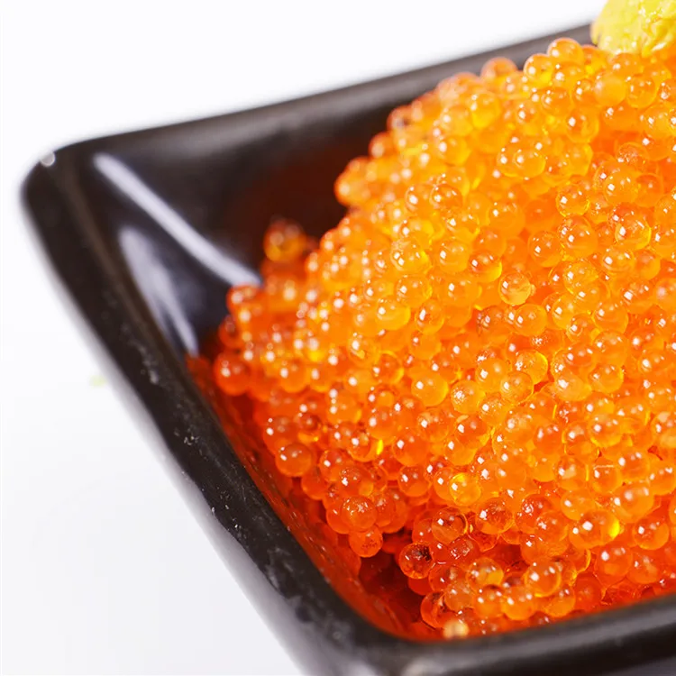 Tobiko roe congelado bom sabor, roe de peixe temperado da china fábrica ...