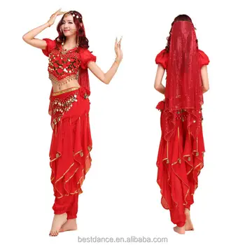 Bestdance Arabic Belly Dance Costume Set Bellydance Wear Set Top,Belt ...