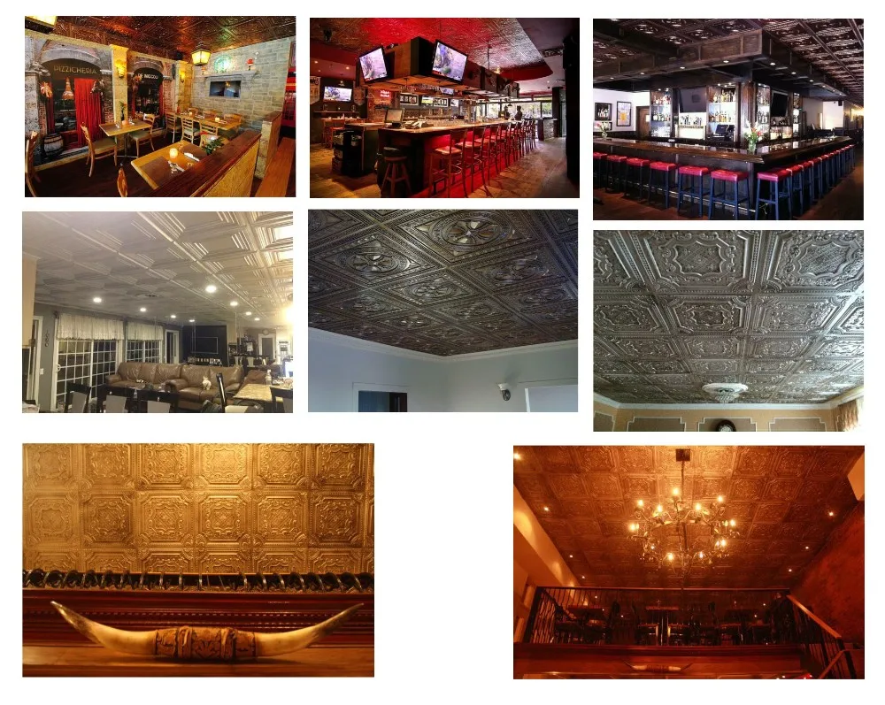 Pl19 Faux Tin Art Deco Style 3d Antiques Red Ceiling Tiles Drop Ceiling ...