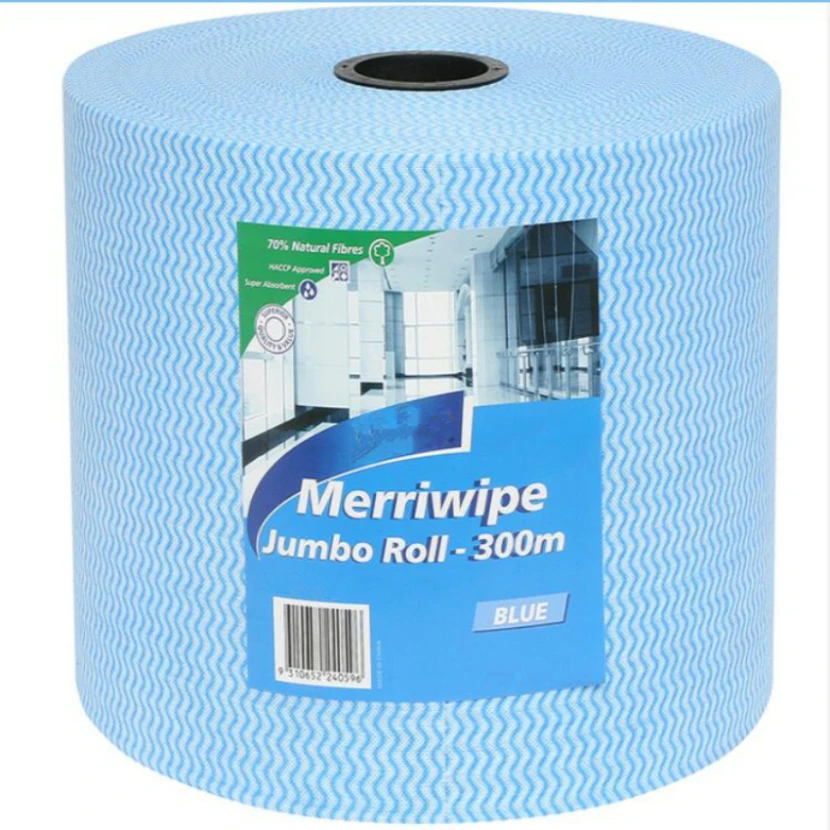 Blue Heavy Duty Disposable Spunlace Nonwoven Fabric Industrial Wipes ...