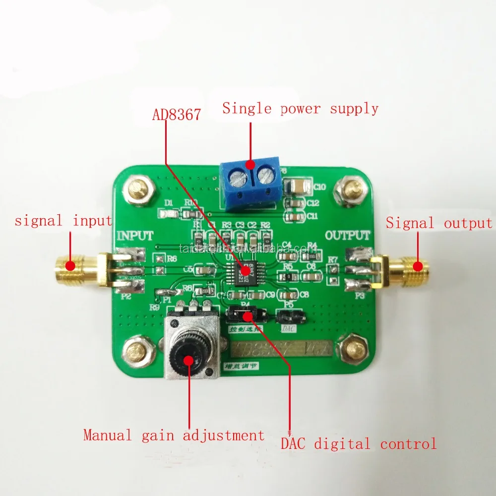Taidacent AD8367 - 500mhz Variable Gain AGC Amplifiers