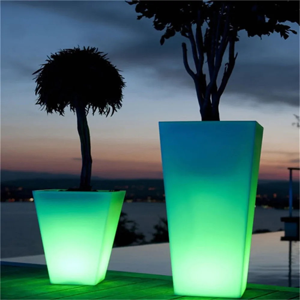 Home Banquet Glowing Led Flower Pot Outdoor Decorative Plastic Led ...