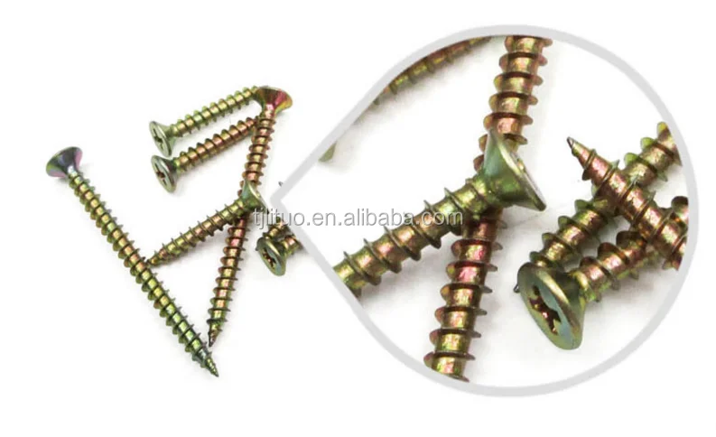 Yellow Galvanized Chipboard Nails with Sharp Needle Point Pozi Drive ...