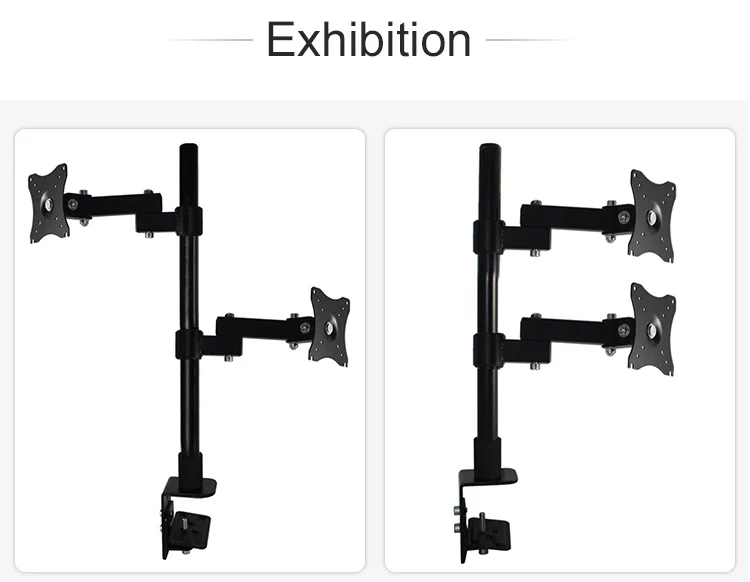 Hillport Dual Screen Monitor Arm Desktop Computer Mounting Bracket With ...