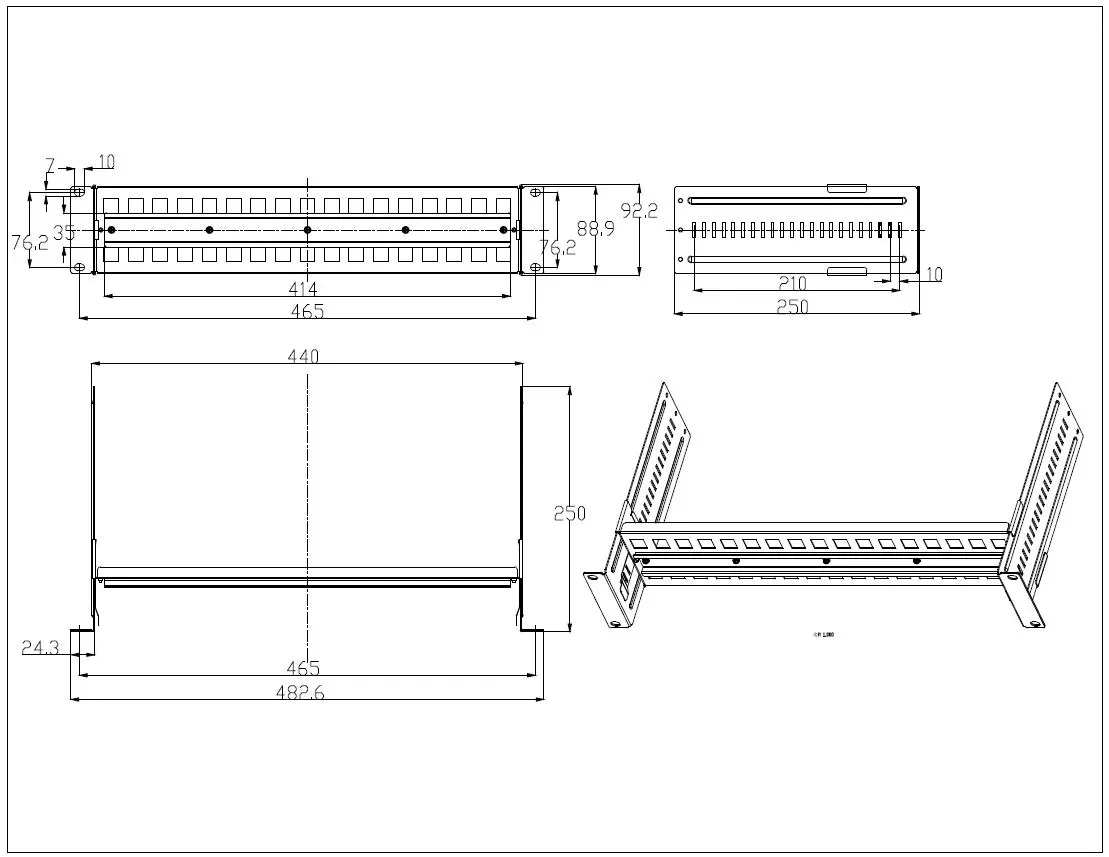 19 Inch Rack Mount Cabinet with Adjustable DIN Rail Brackets
